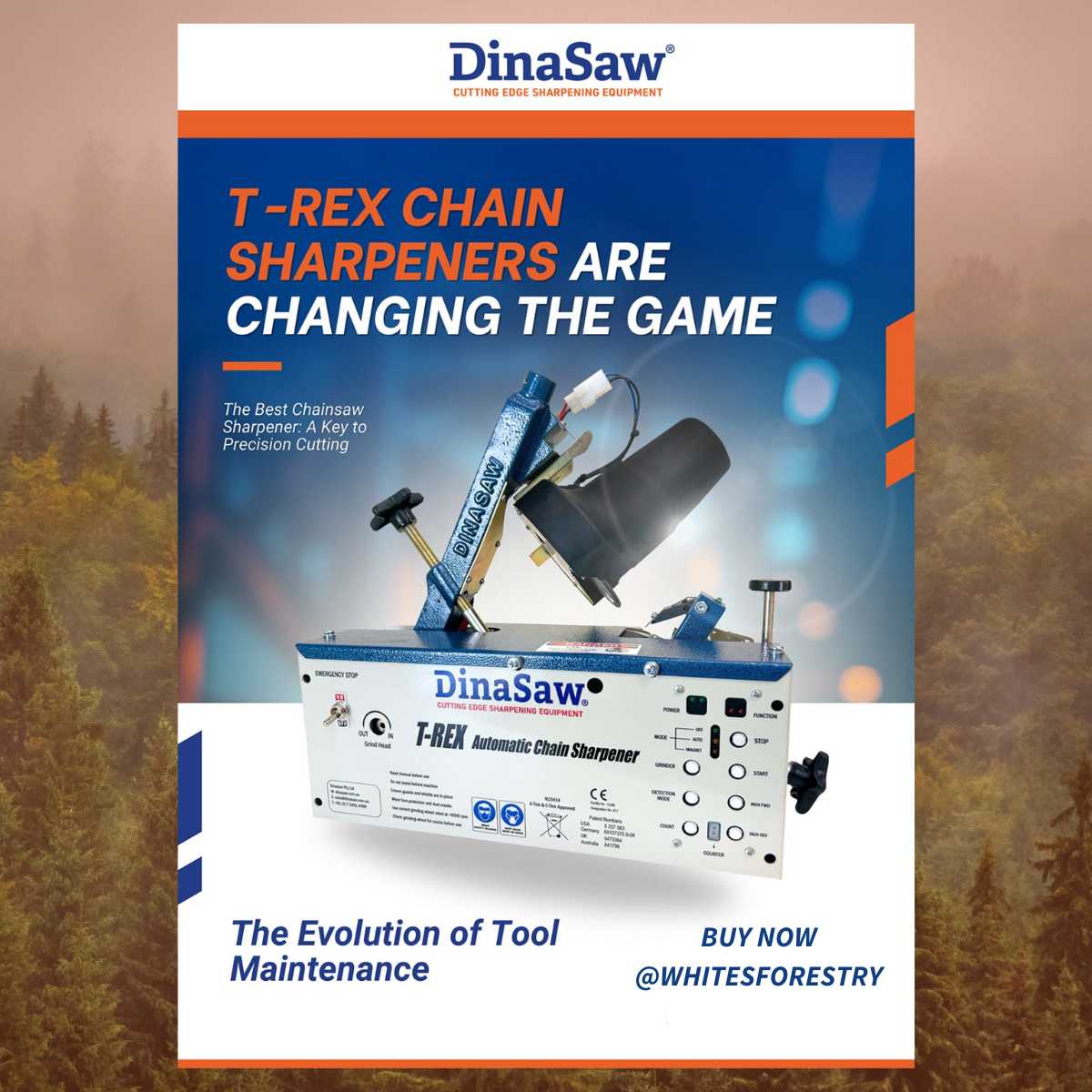 DinaSaw® T-Rex Automatic Chain Sharpener – 🇦🇺 Whites Forestry Equipment